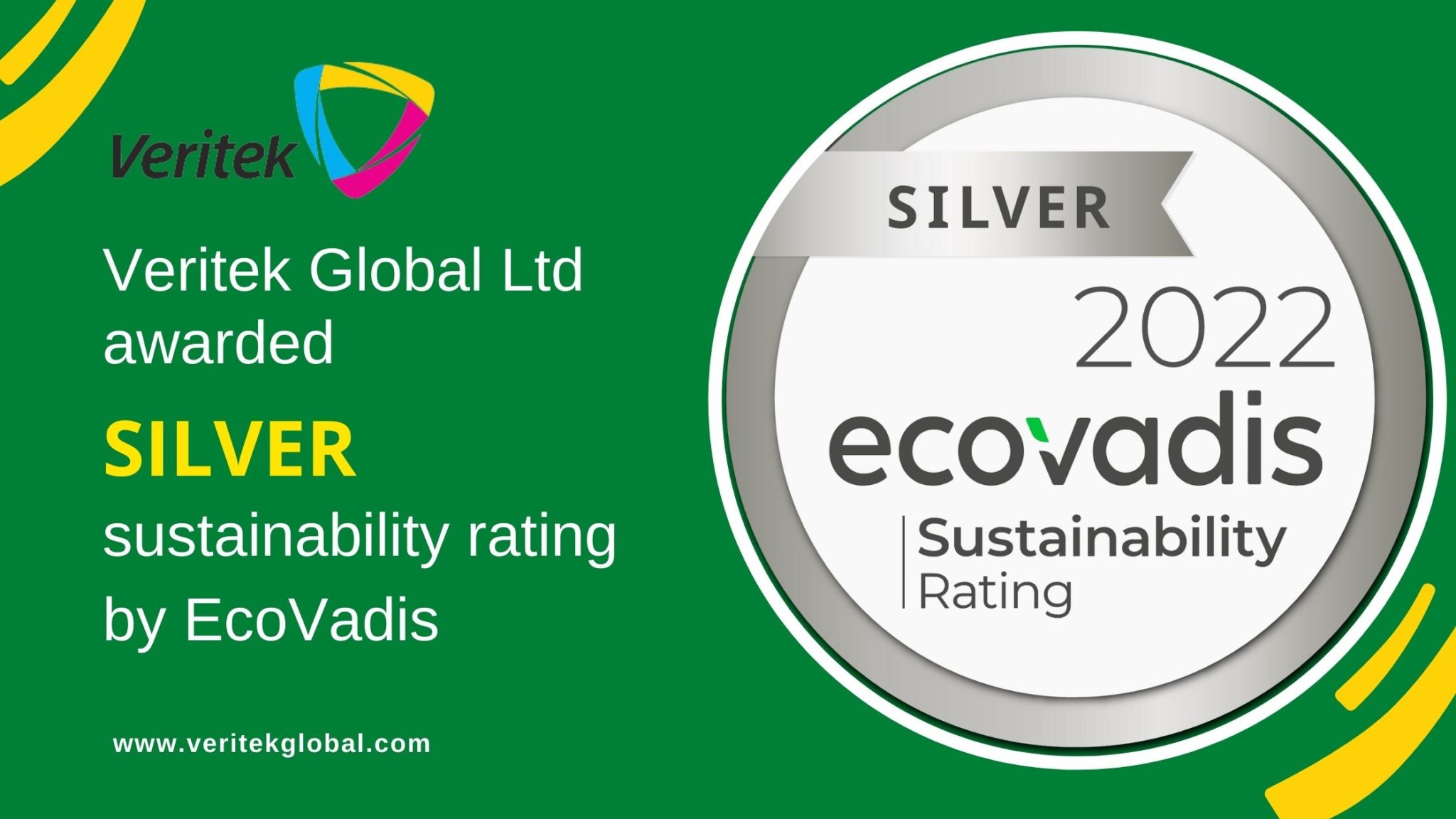 EcoVadis Silver Medal for sustainability awarded to Veritek Global Ltd